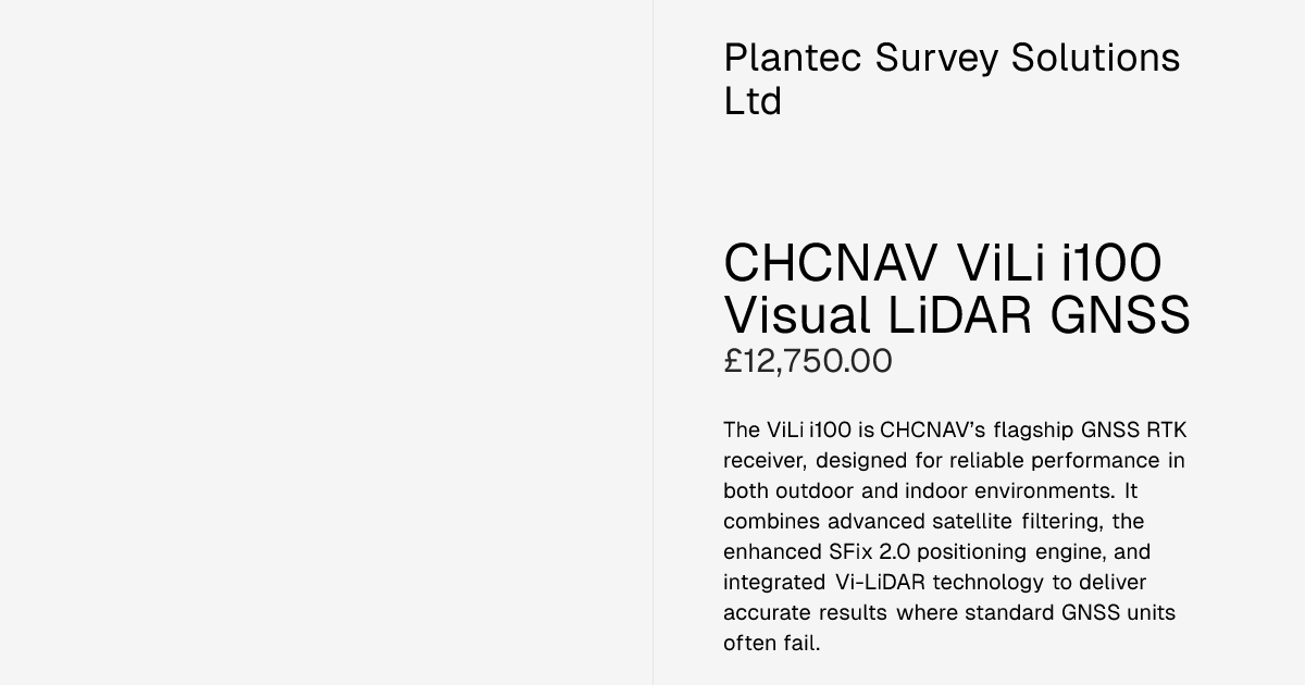 CHCNAV ViLi i100 Price UK | Visual-LiDAR GNSS RTK Receiver - Plantec